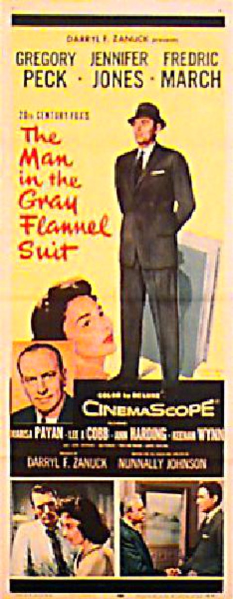 The Man in the Gray Flannel Suit Original 1956 U.S. Insert Movie Poster - Posteritati Movie ...