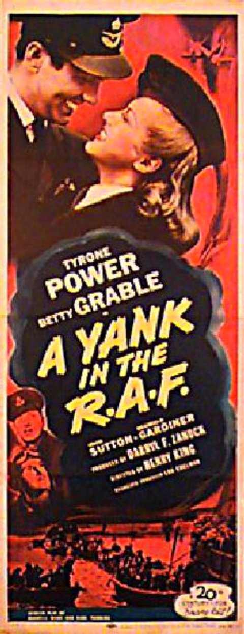 A Yank in the R.A.F. Original R1953 U.S. Insert Movie Poster ...