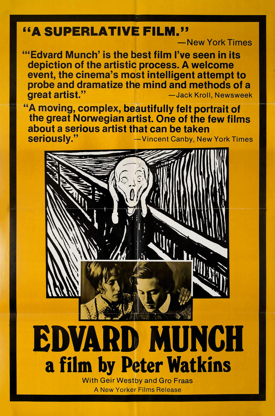 Edvard Munch 1974 U.S. One Sheet Poster - Posteritati Movie Poster Gallery