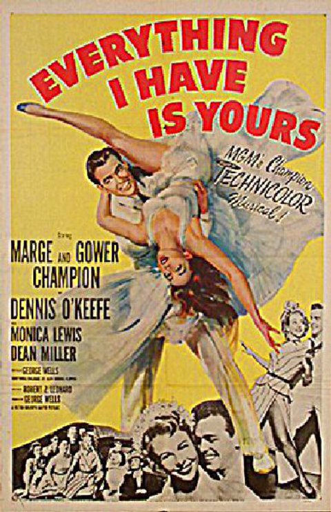 Everything I Have Is Yours Original 1952 U.S. One Sheet Movie Poster ...
