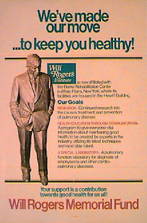 WILL ROGERS INSTITUTE Original 1970s U.S. One Sheet Movie Poster ...