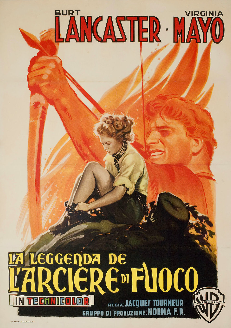 The Flame and the Arrow Original 1951 Italian Due Foglio Movie Poster ...