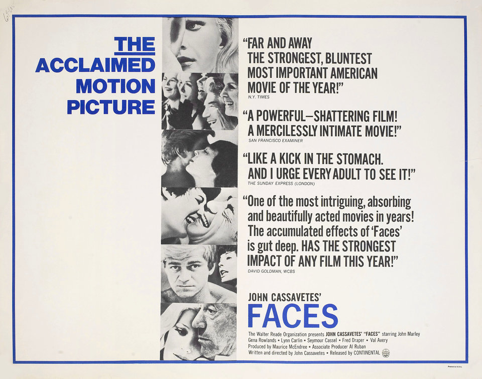 Faces 1968 U.S. Half Sheet Poster - Posteritati Movie Poster Gallery