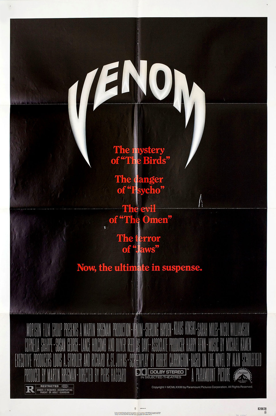 Venom 1982 U.S. One Sheet Poster - Posteritati Movie Poster Gallery
