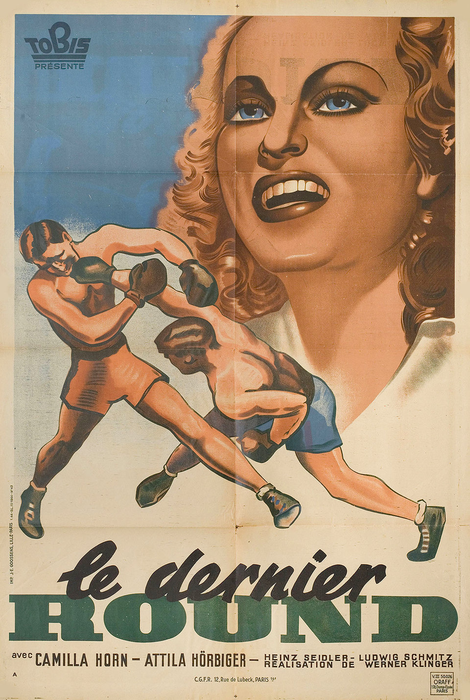The Last round Original 1940 French Half Grande Movie Poster ...