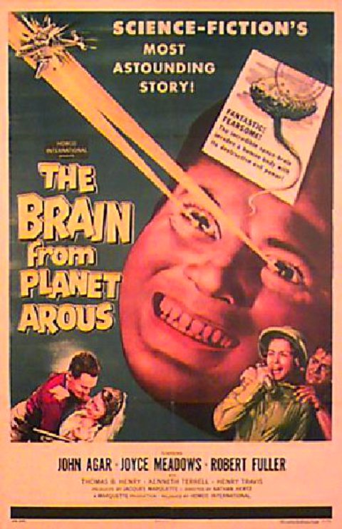 The Brain from Planet Arous Original 1958 U.S. One Sheet Movie Poster ...