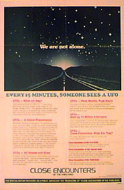 Close Encounters of the Third Kind Original 1977 U.S. One Sheet Movie Poster - Posteritati Movie ...