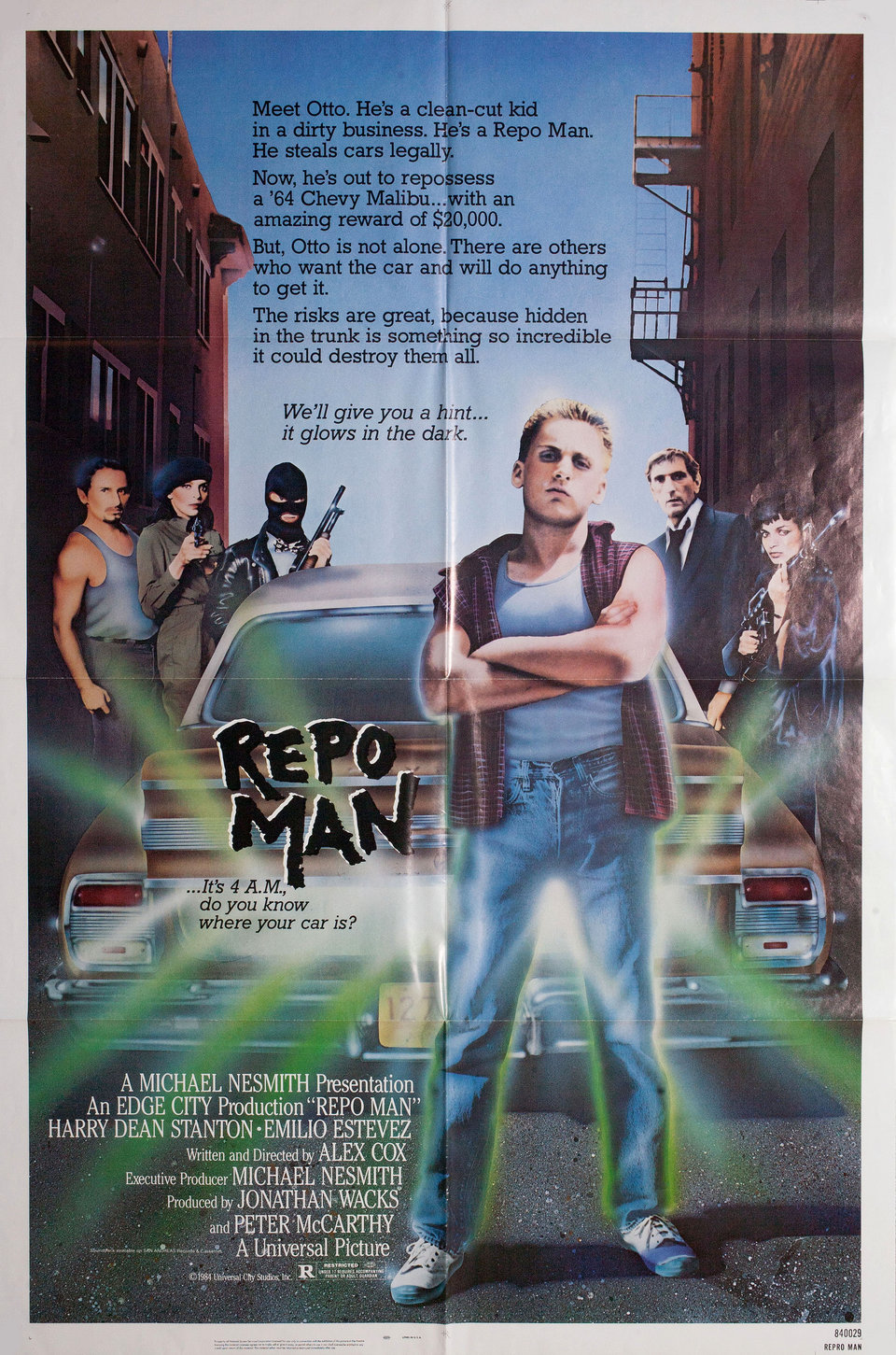 Repo Man Original 1984 U.S. One Sheet Movie Poster - Posteritati Movie ...