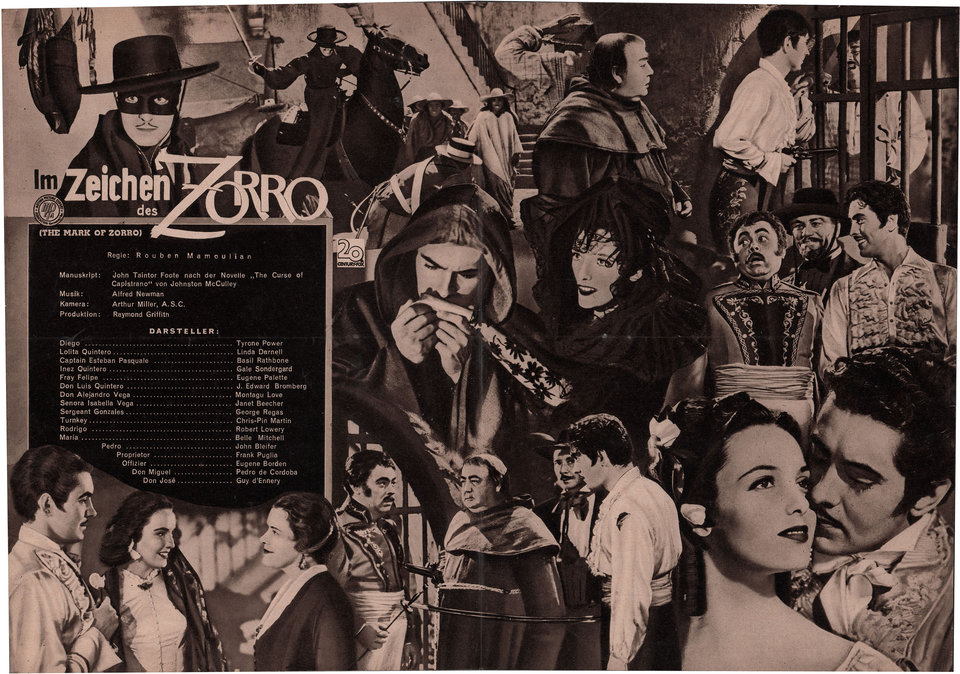 The Mark of Zorro Original 1940 German Movie Program - Posteritati ...