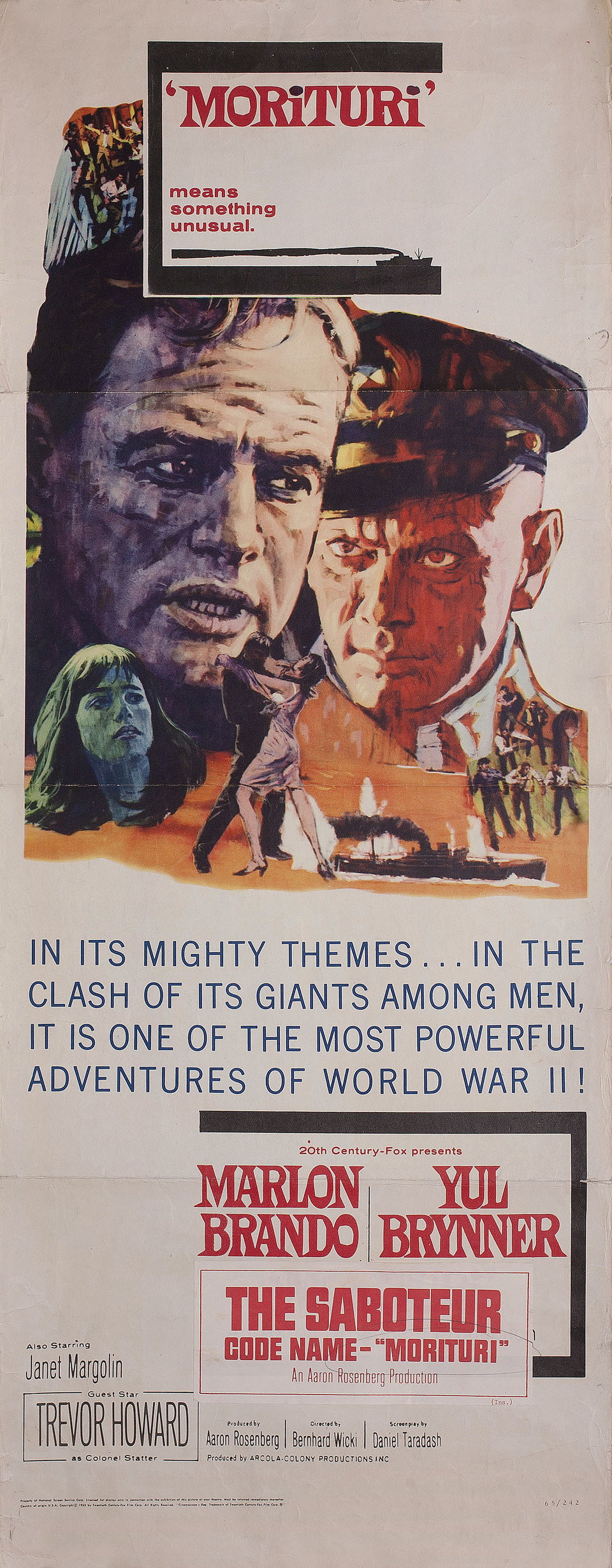 Morituri Original 1965 U.S. Insert Movie Poster - Posteritati Movie ...