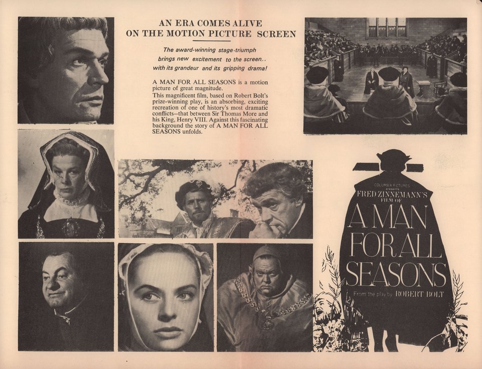 A Man for All Seasons Original 1967 U.S. Movie Herald - Posteritati ...