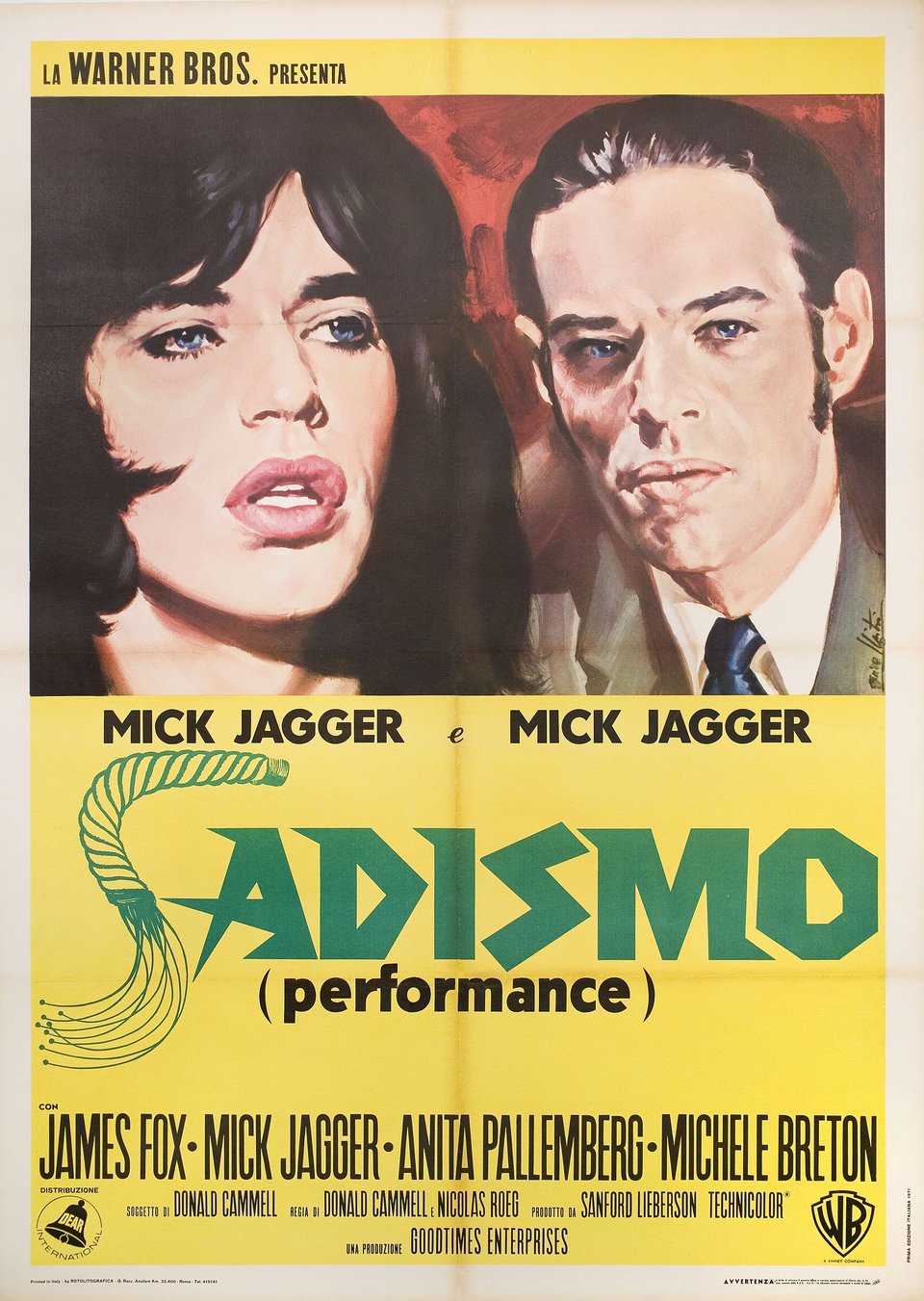 Performance Original 1971 Italian Due Foglio Movie Poster - Posteritati ...