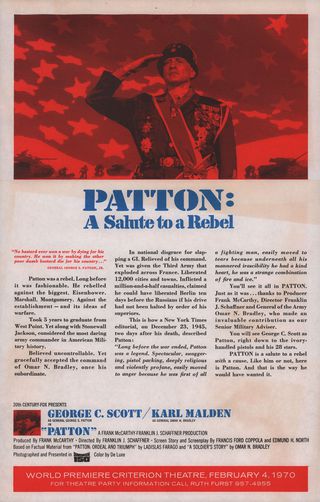 Patton (1970) Original Movie Posters - Posteritati Movie Poster Gallery