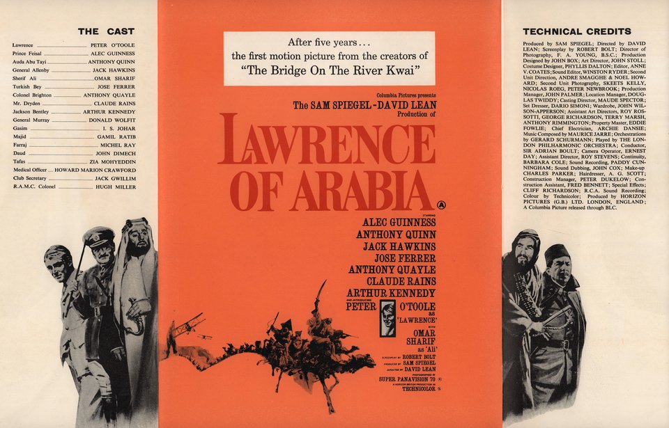 Lawrence of Arabia Original 1962 British Movie Program - Posteritati ...