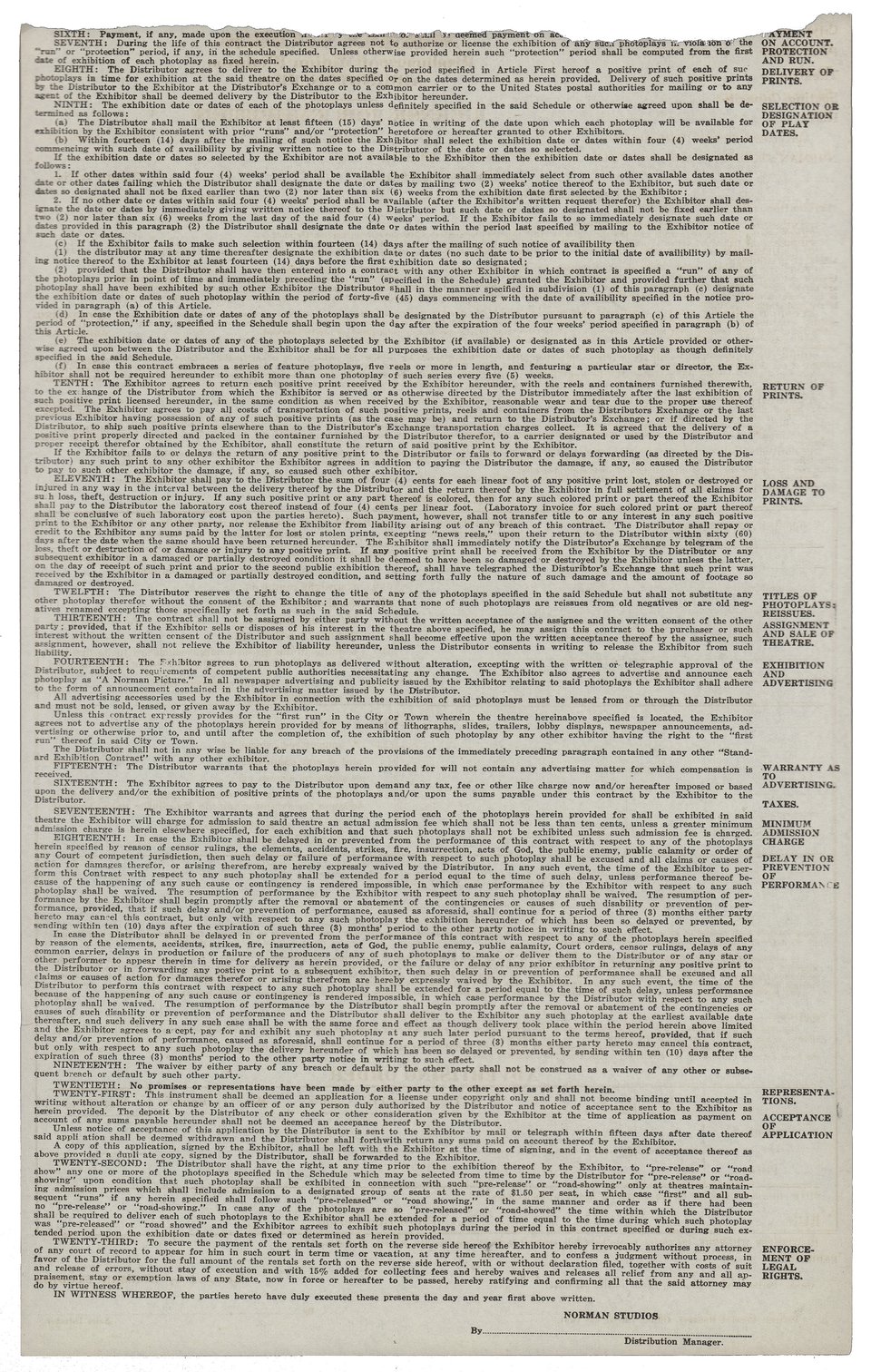 Norman Film Manufacturing Co. Original 1920s U.S. License for ...