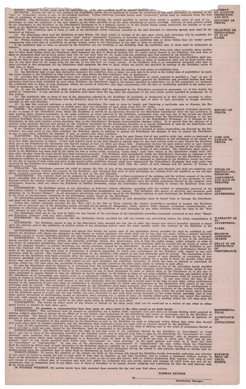 Norman Film Manufacturing Co. Original 1920s U.S. License for ...