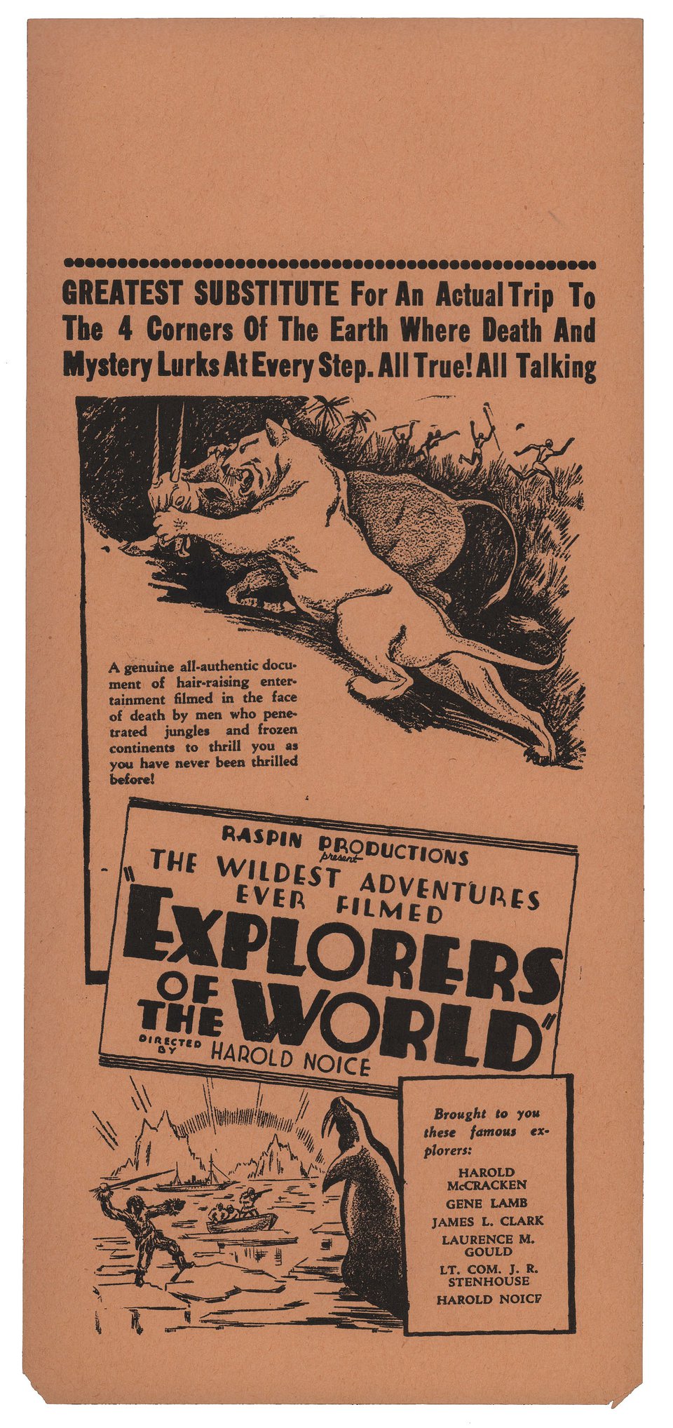 Explorers of the World Original 1931 U.S. Movie Herald - Posteritati ...