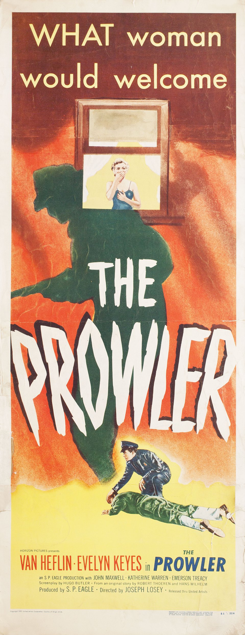 The Prowler Original 1951 U.S. Insert Movie Poster - Posteritati Movie ...
