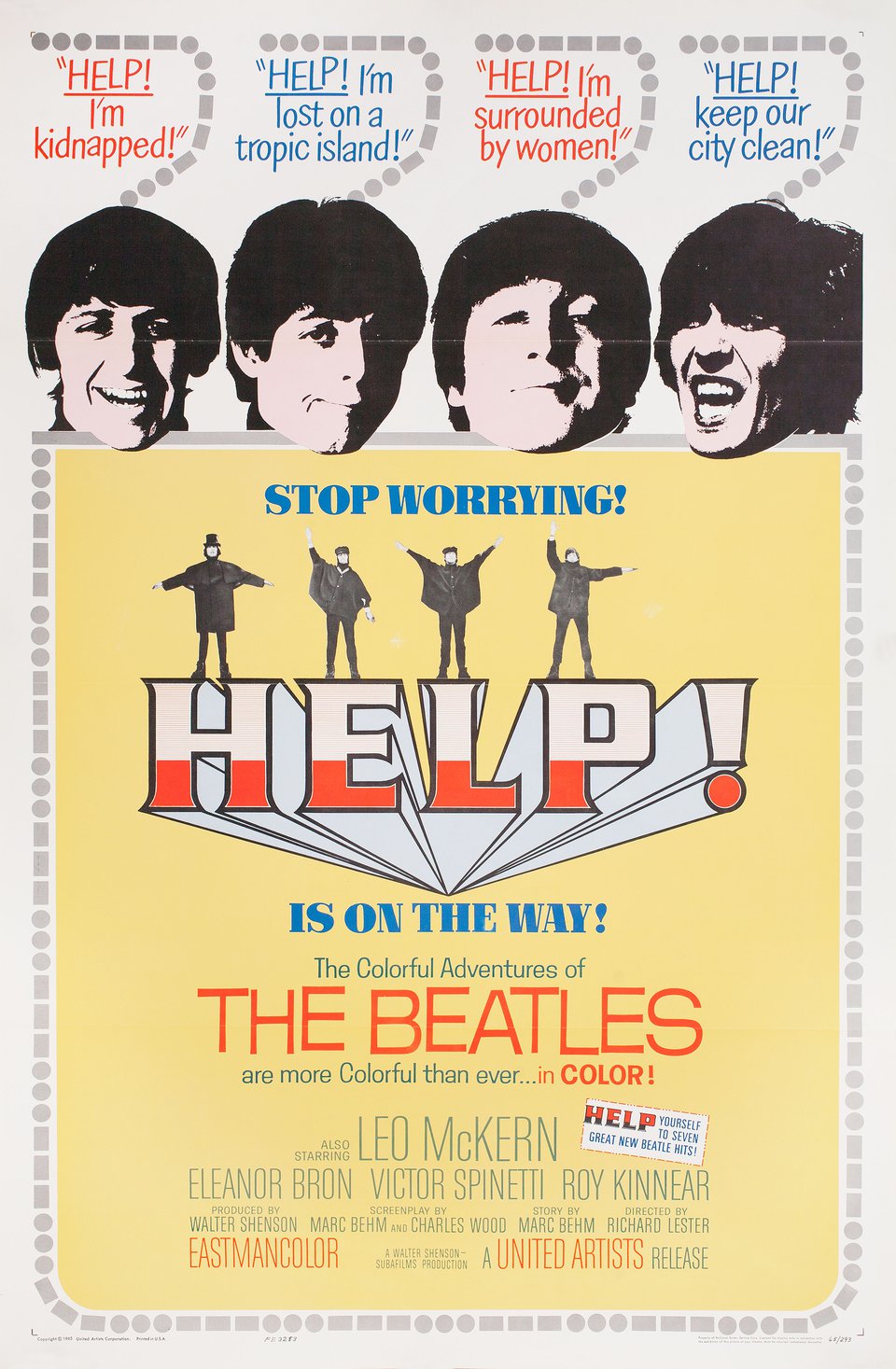 Help! Original 1965 U.S. One Sheet Movie Poster - Posteritati Movie ...