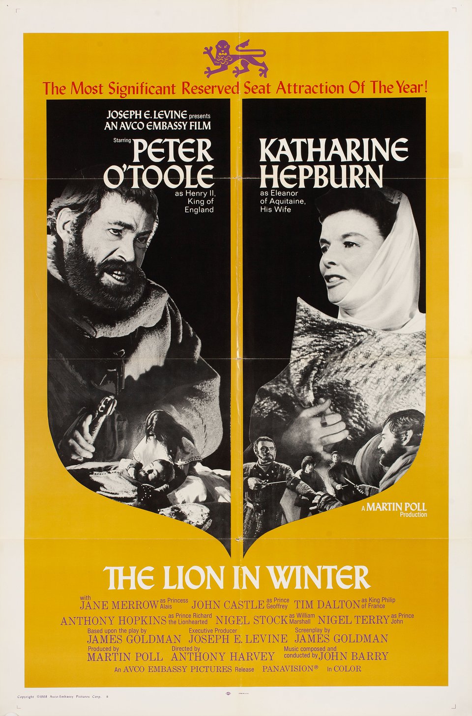 The Lion in Winter Original 1968 U.S. One Sheet Movie Poster ...