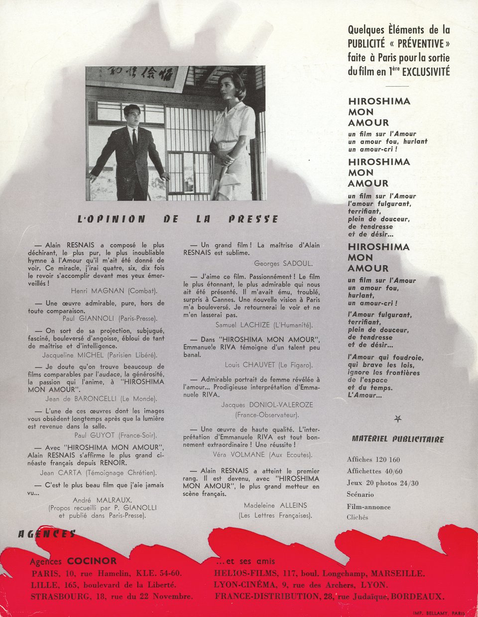 Hiroshima Mon Amour Original 1960 French Movie Program - Posteritati ...