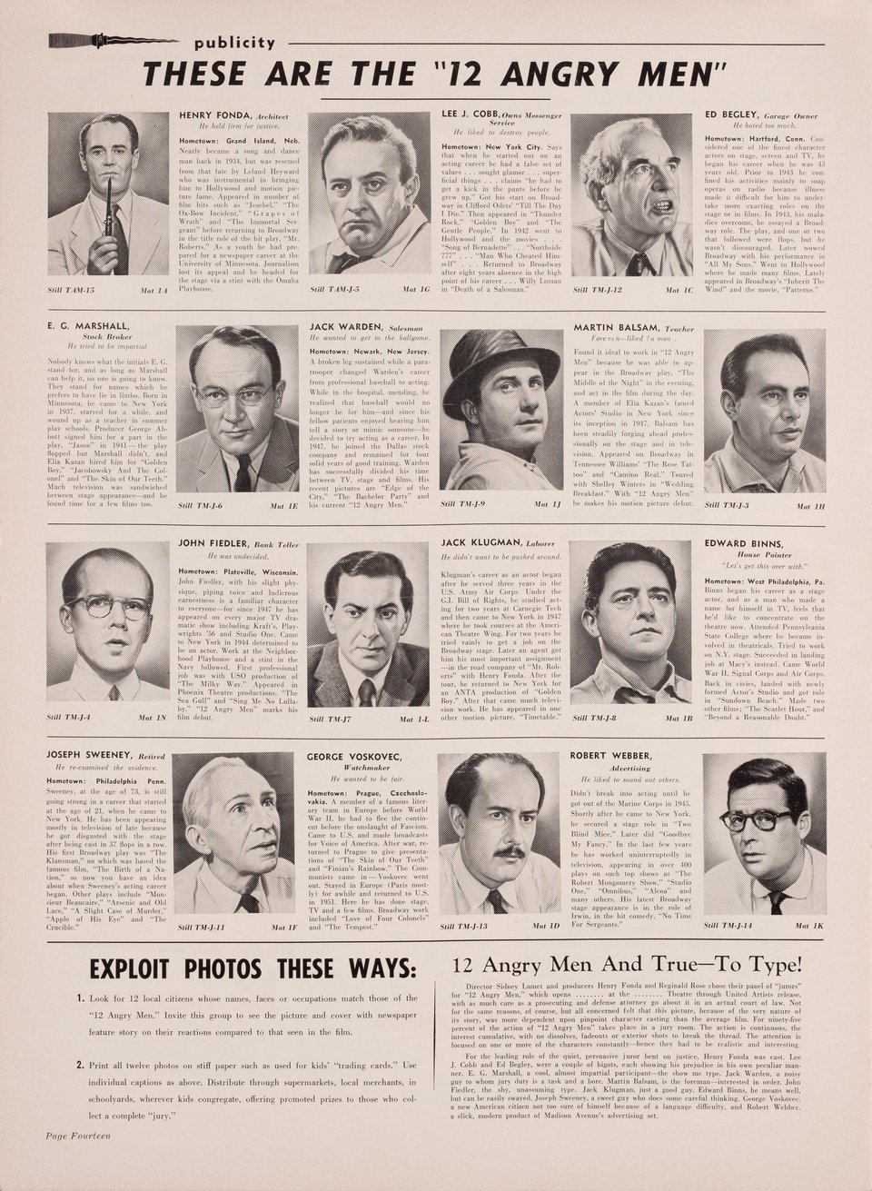 12 Angry Men Original 1957 U.S. Movie Pressbook - Posteritati Movie ...