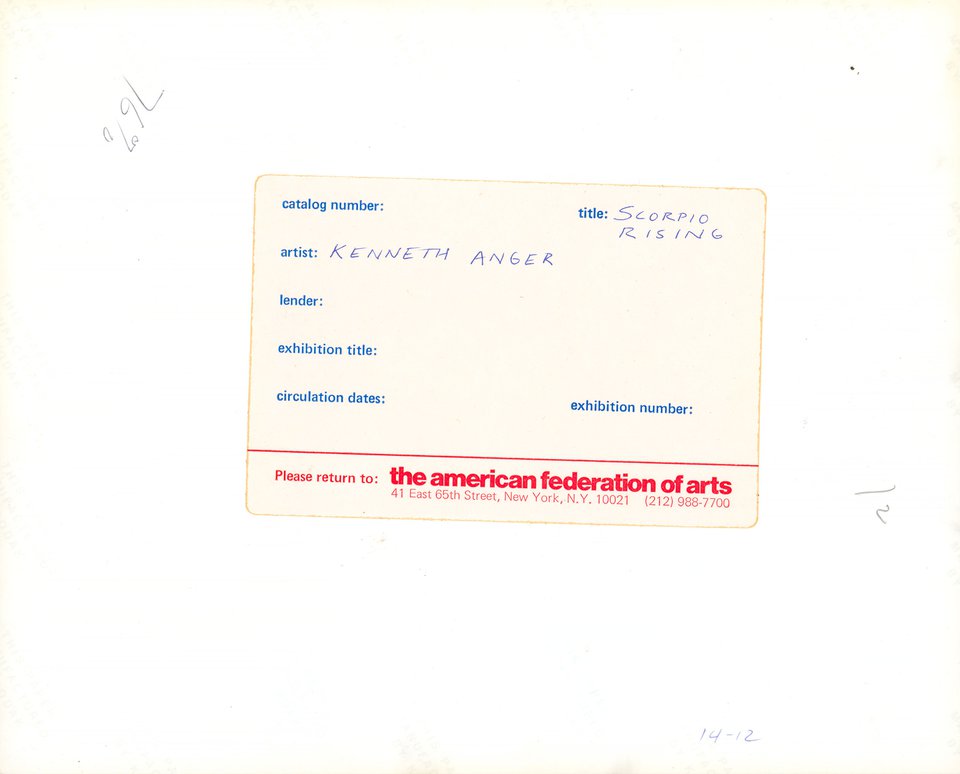 Scorpio Rising Original ca. 1970s U.S. Silver Gelatin Single-Weight ...