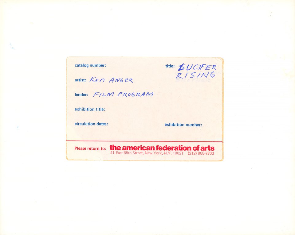 Lucifer Rising Original ca. 1970s U.S. Silver Gelatin Single-Weight ...