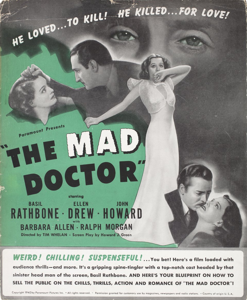 The Mad Doctor Original 1940 Us Movie Pressbook Posteritati Movie Poster Gallery
