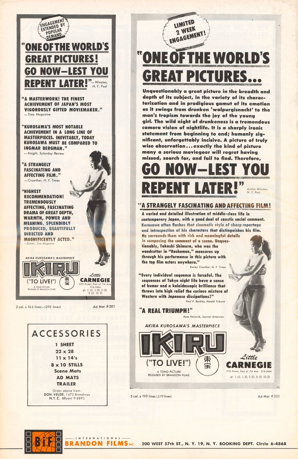 Ikiru Original 1952 U.S. Movie Pressbook - Posteritati Movie Poster Gallery