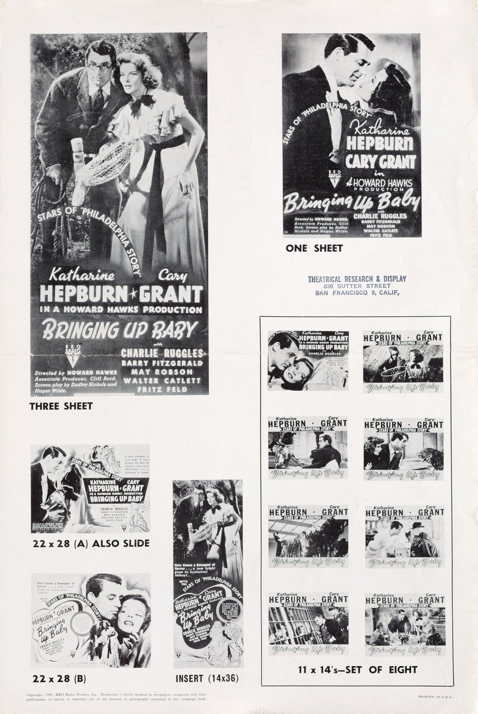 Bringing Up Baby Original R1941 U.S. Movie Pressbook - Posteritati Movie Poster Gallery