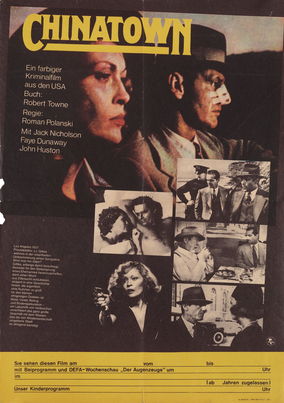 Chinatown Original 1976 East German A2 Movie Poster - Posteritati Movie ...