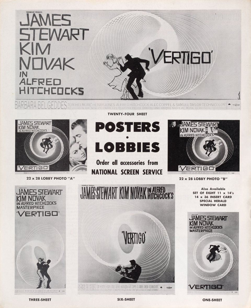 Vertigo Original 1958 U.S. Movie Pressbook - Posteritati Movie Poster Gallery