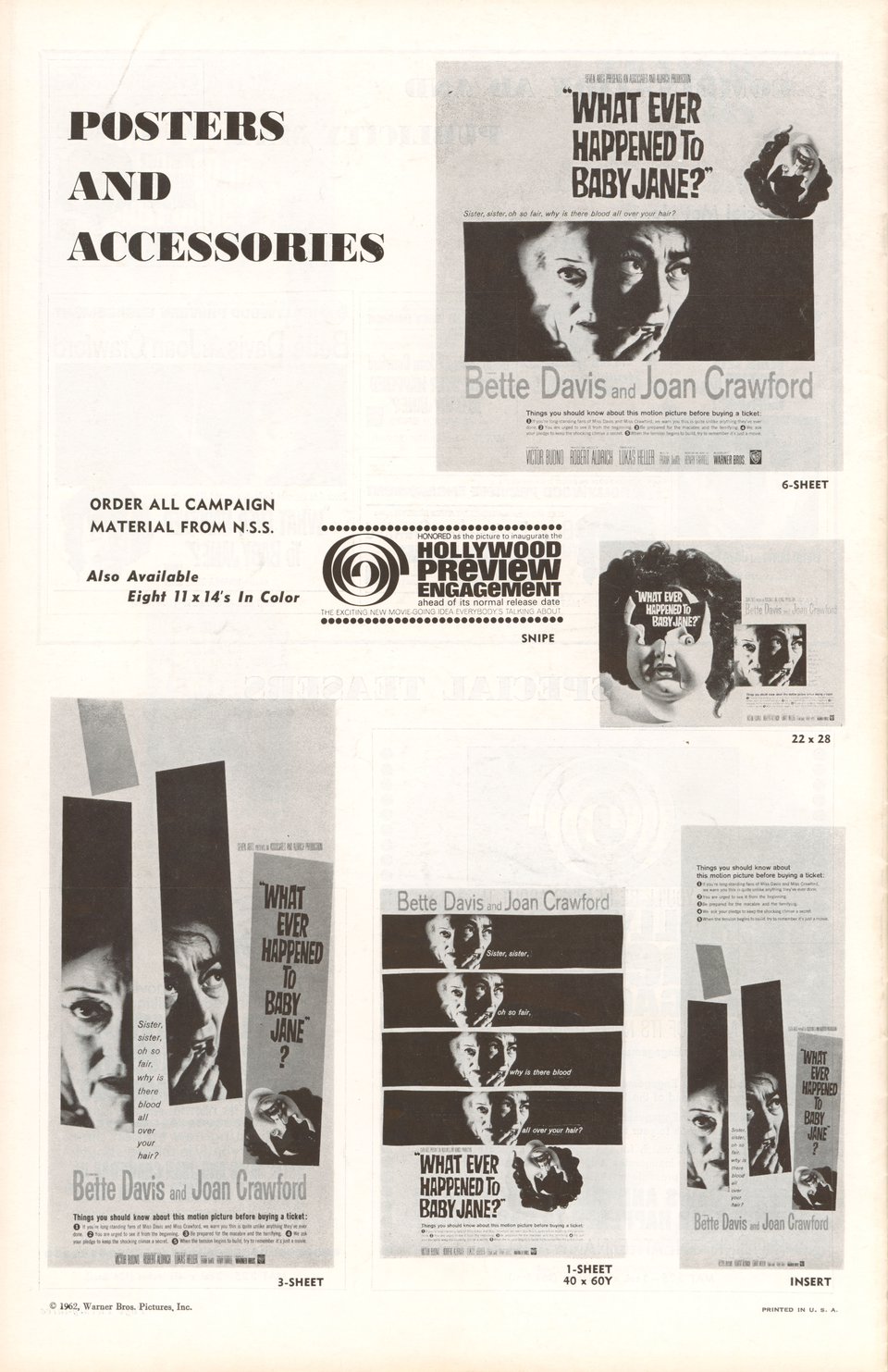 What Ever Happened to Baby Jane? Original 1962 U.S. Movie Pressbook - Posteritati Movie Poster ...