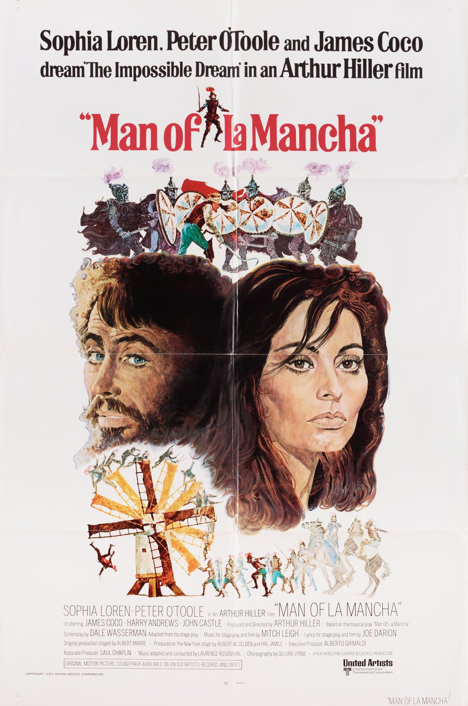 Man of La Mancha Original 1972 U.S. One Sheet Movie Poster ...