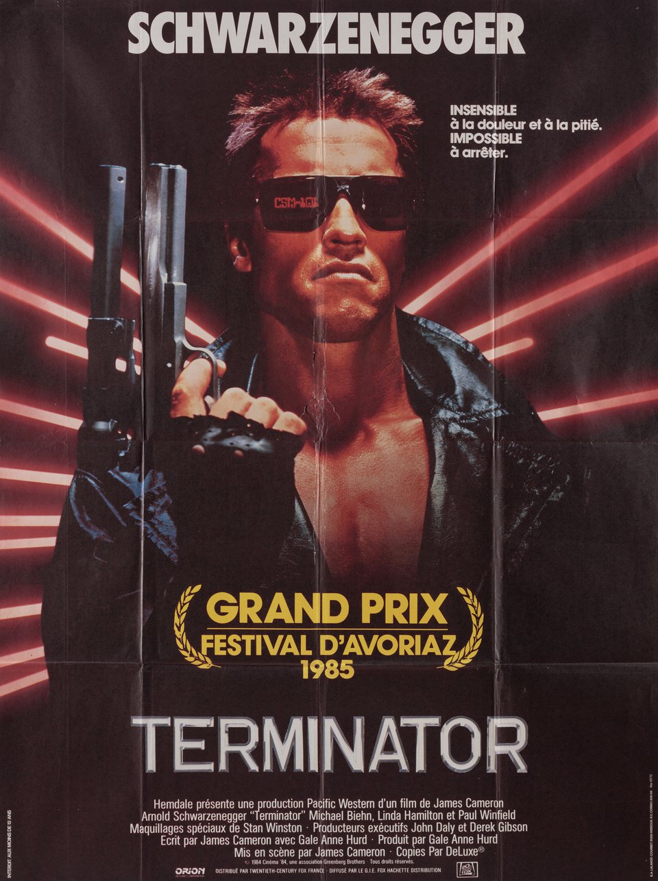 The Terminator Original 1985 French Grande Movie Poster - Posteritati Movie Poster Gallery